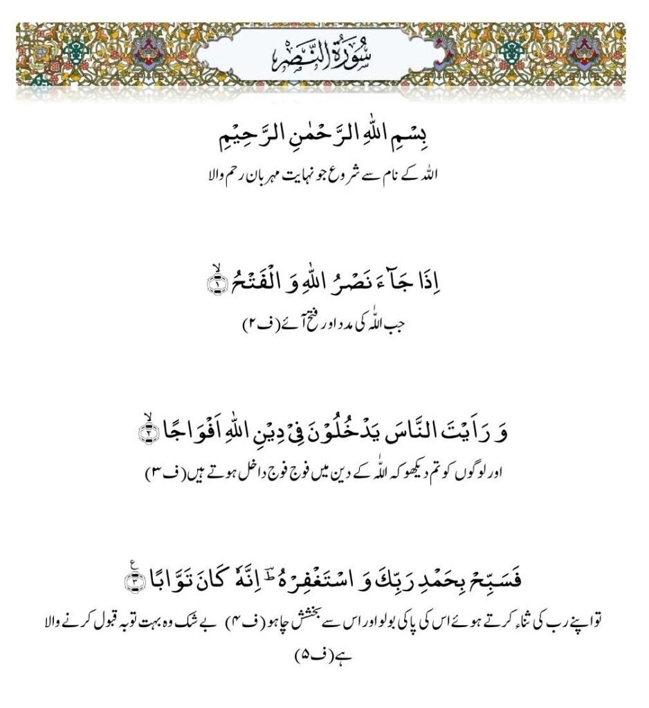 Surah Nasr in Roman English - QURAN411